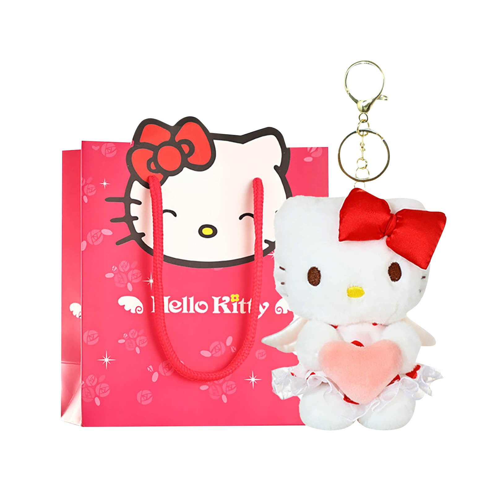 Cyinyin 4 INCH Hello Kitty Plush Keychain Hello Kitty 90S With Reel ...