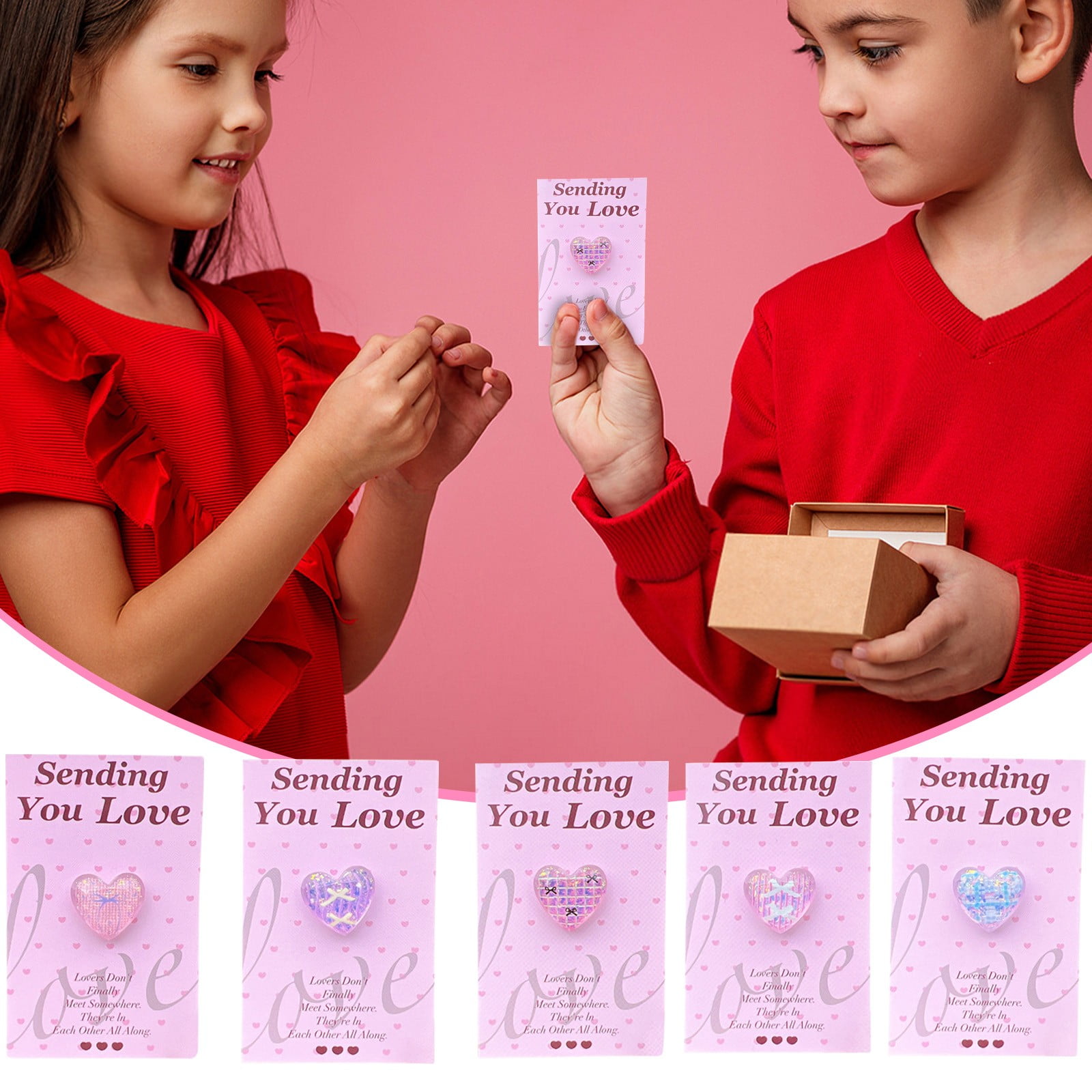 Cyinyin 5 PCS Funny Greeting Cards With Heart Shaped Natural Gemstones, Social Relationship ...