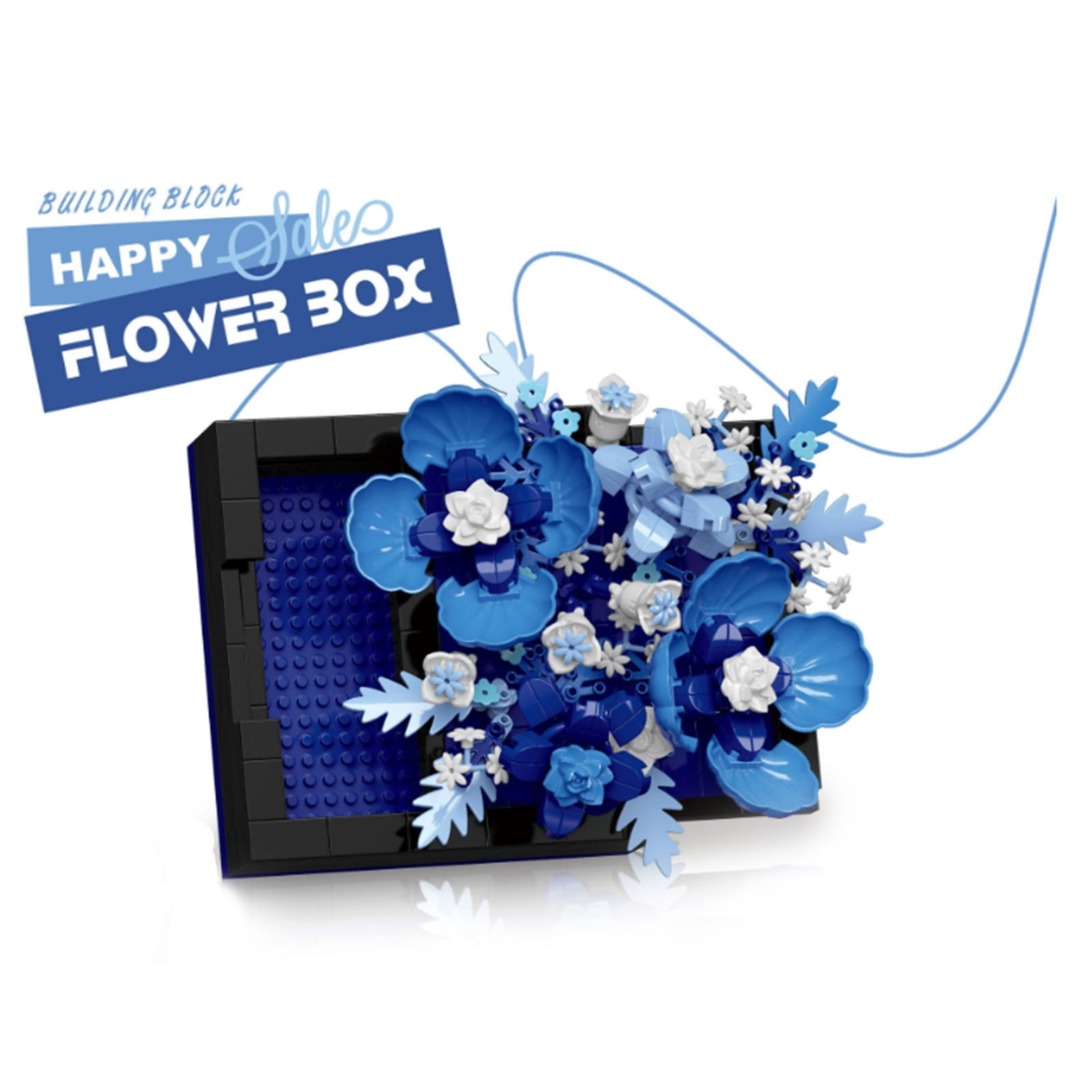 Cyinyin 6 INCH Blue Rose Flower Building Set, Artificial Flowers ...