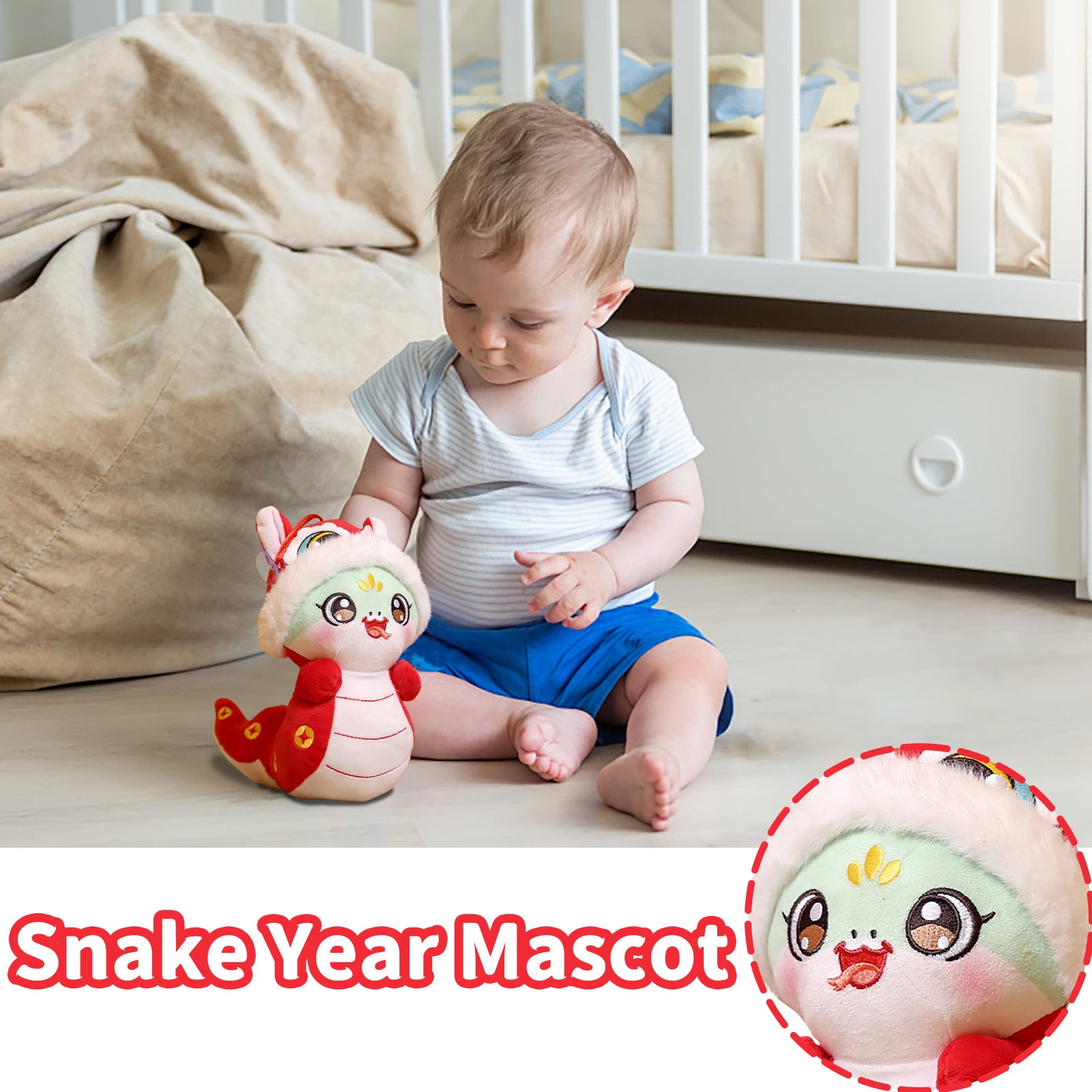 Cyinyin 6 INCH Snake Stuffed Animal Toy, Cotton Character Snake Year ...