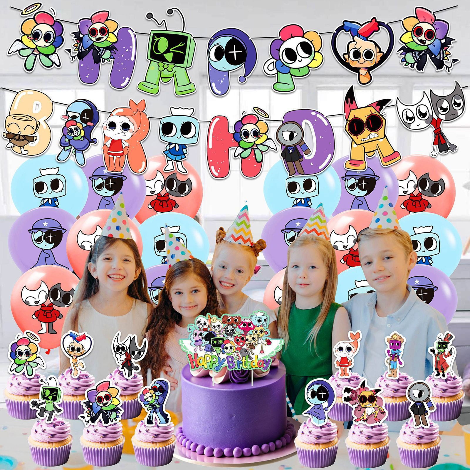 Cyinyin 61 PCS Dandy's World Theme Birthday Party Decor Supplies ...