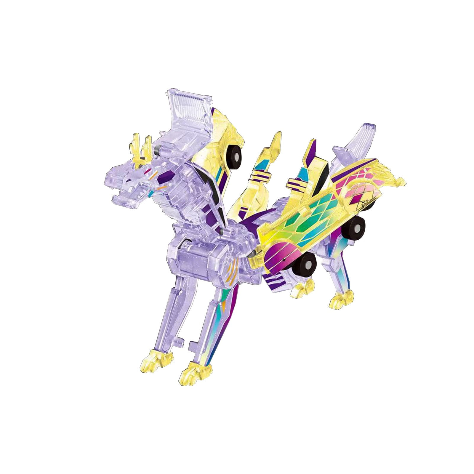 Cyinyin 7.4 INCH Pegasus Transforming Car Toy, Magnetic Cars Transform ...