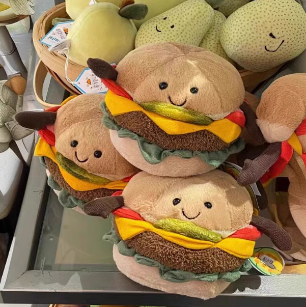 Cyinyin 8 INCH Lovely Lunch Dinner Food Plush, Hamburgers Bread Stuffed ...