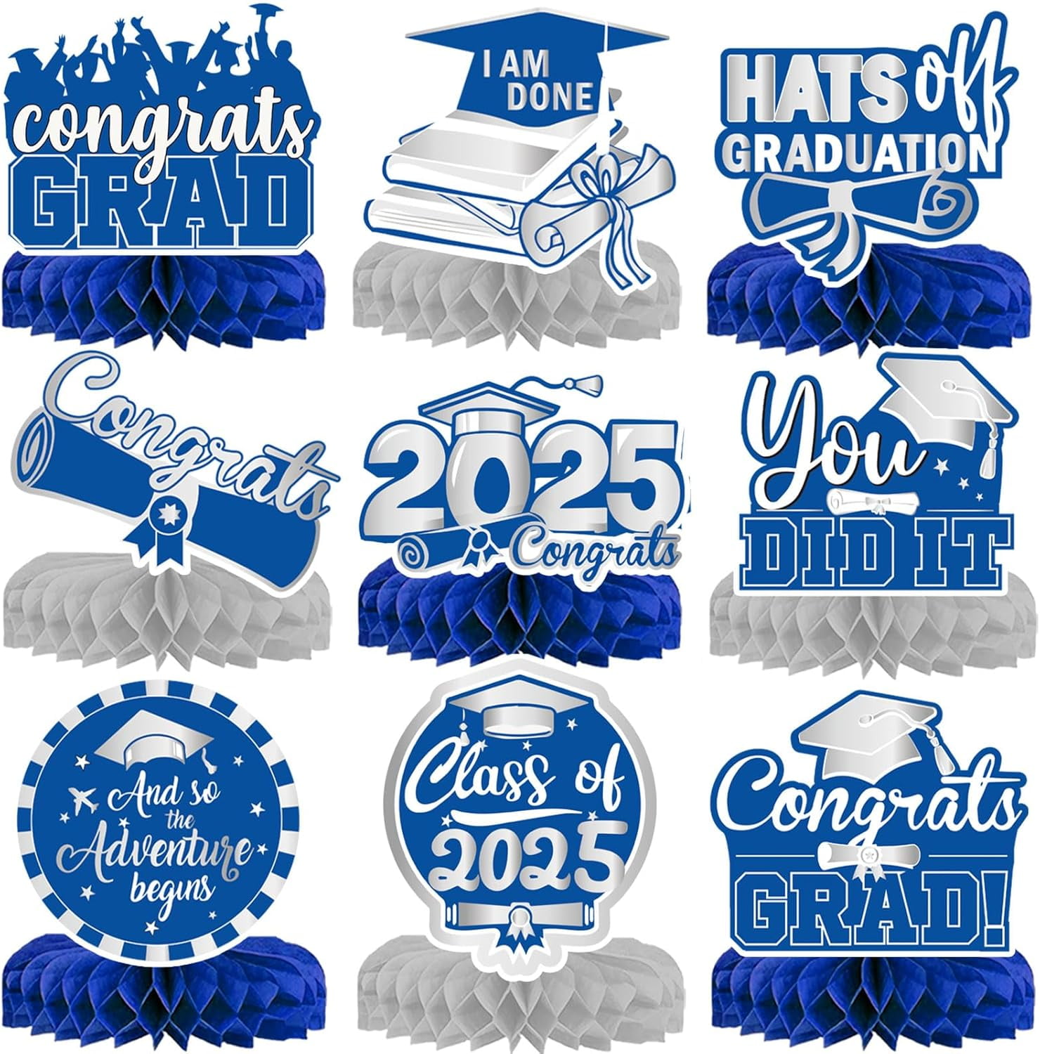 Cyinyin 9PCS Graduation Party Decorations Class of 2025 Congrats Grad ...