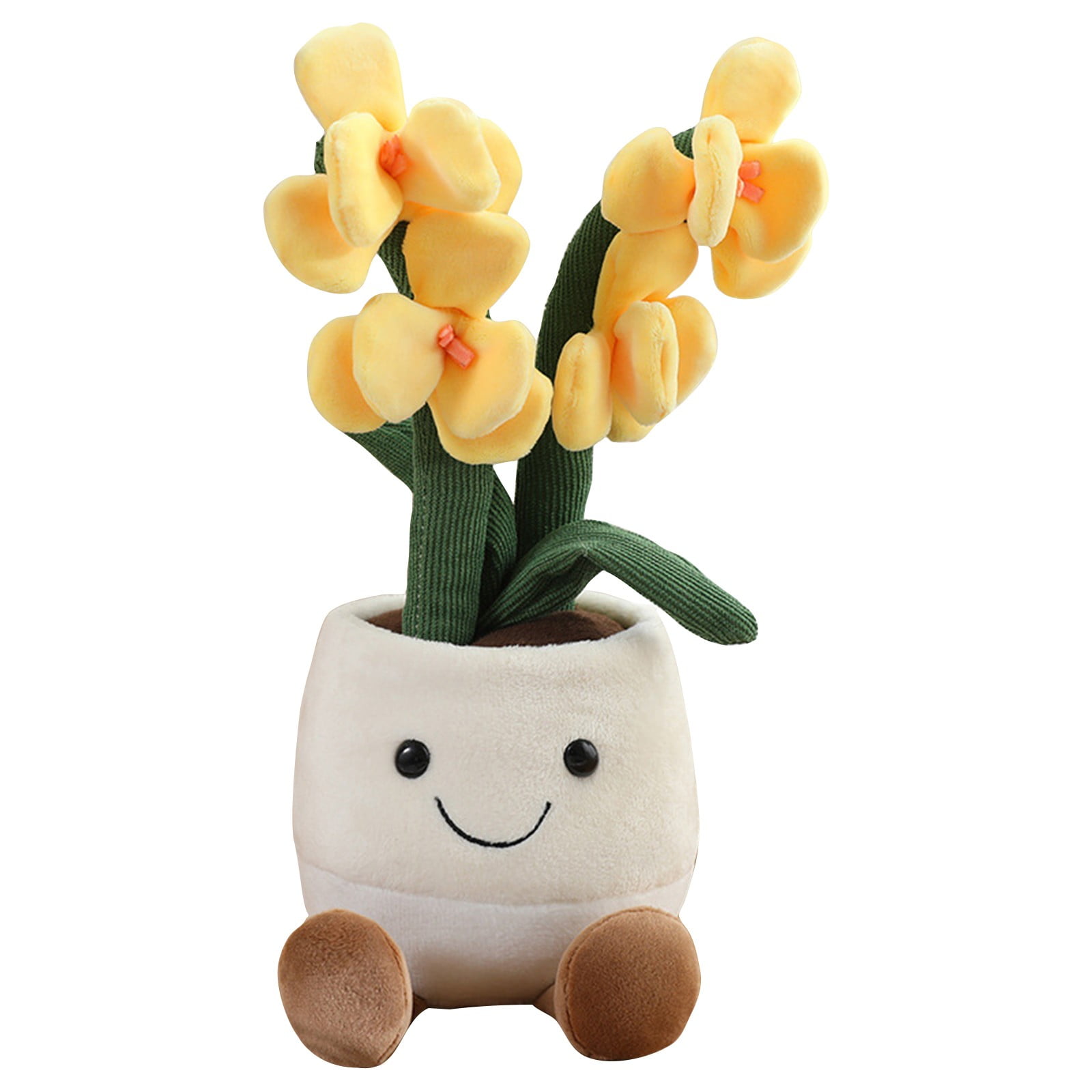 Cyinyin Amuseable Cream Orchid Plush Dolls, 13.7 Inch Kawaii Yellow ...