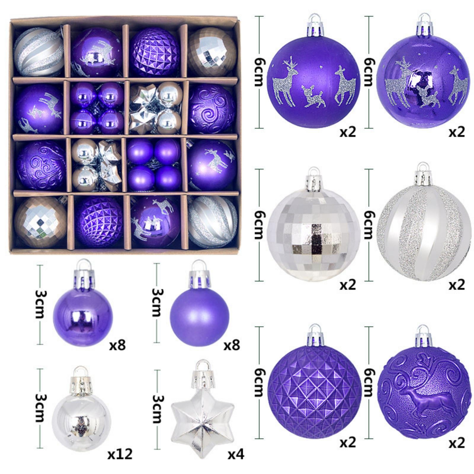 Cyinyin Christmas Decorations, Christmas Balls 44pcs Painted Shaped ...