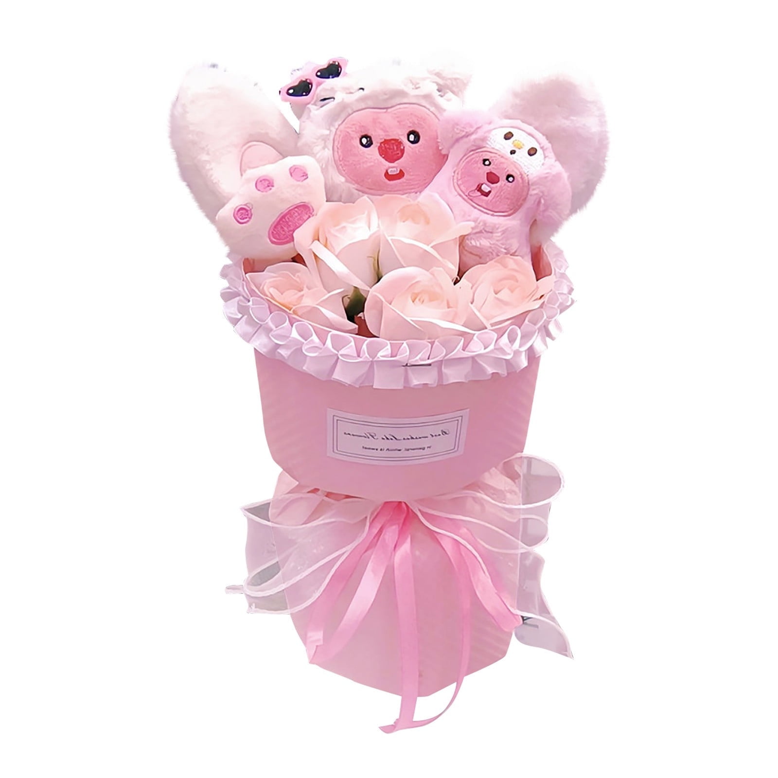 Cyinyin Cute Sanrio Strawberry Bear Loopy Bouquet of Flower Plush Doll ...