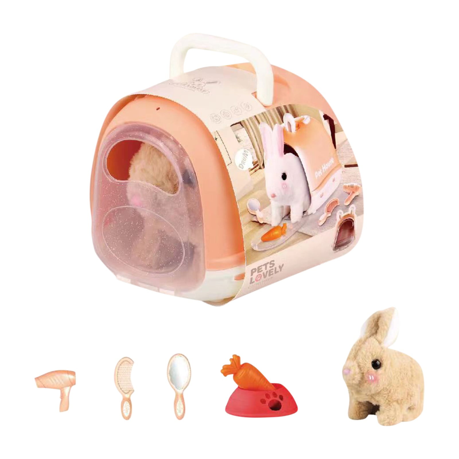 Cyinyin Fun Electronic Bunny Plush Dolls Set, 6.5 Inch Kawaii ...