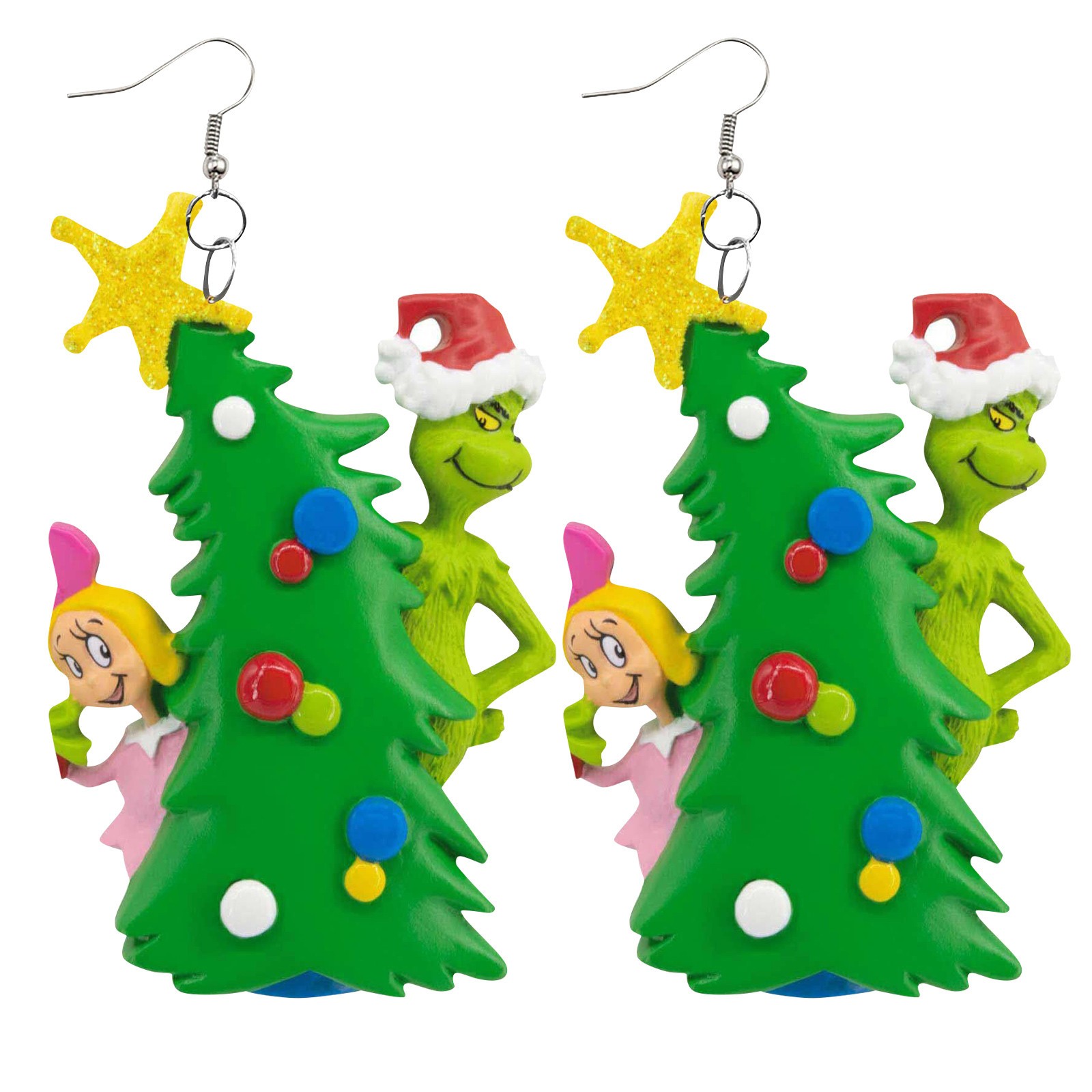 Cyinyin Grinch Cartoon Earrings WeirdGrinch Earrings for Women, 2.76 In ...