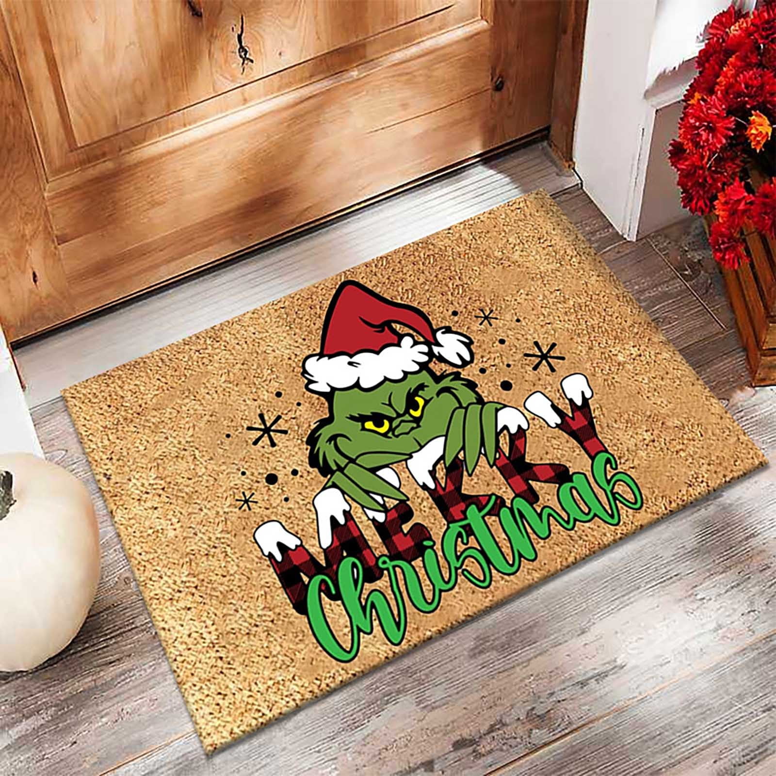 Cyinyin Grinch Christmas Decorations Christmas Decorations, Door Mat ...