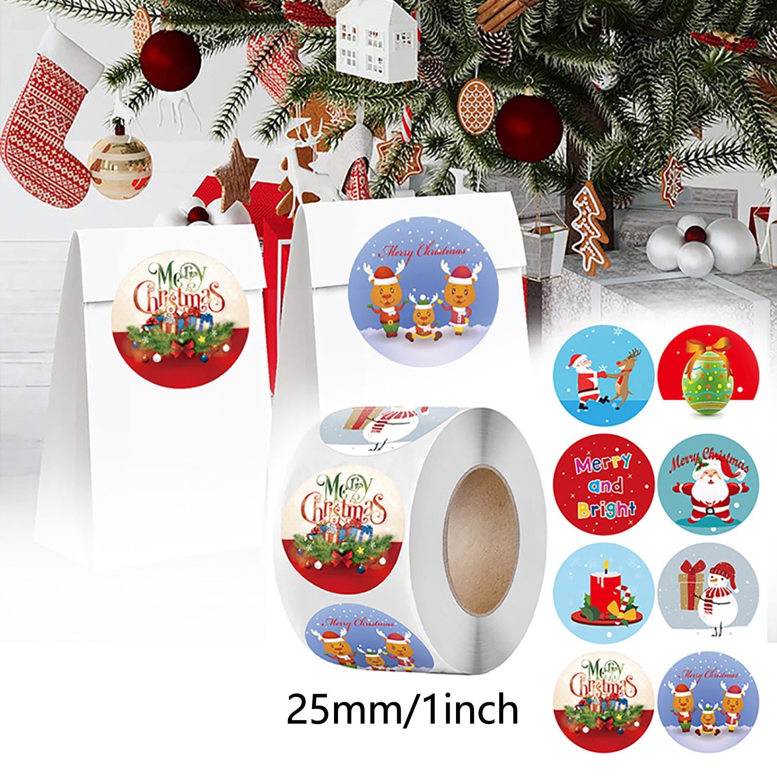 Cyinyin Grinch Christmas Decorations Christmas Stickers 1 Roll 500 ...