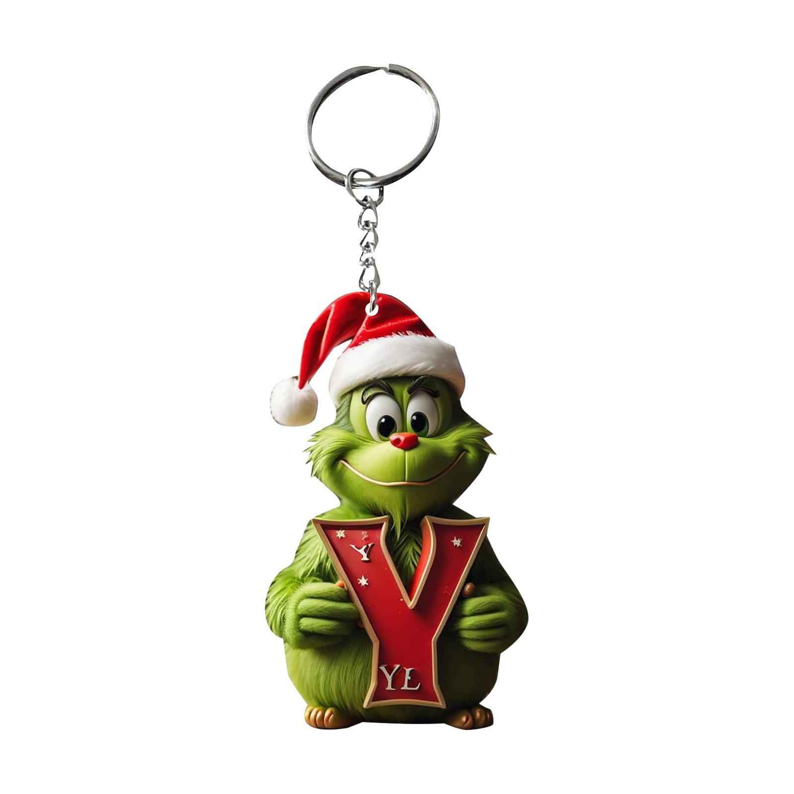 Cyinyin Grinch Green Hair Keychain Initial Acrylic Pendant Decorative ...
