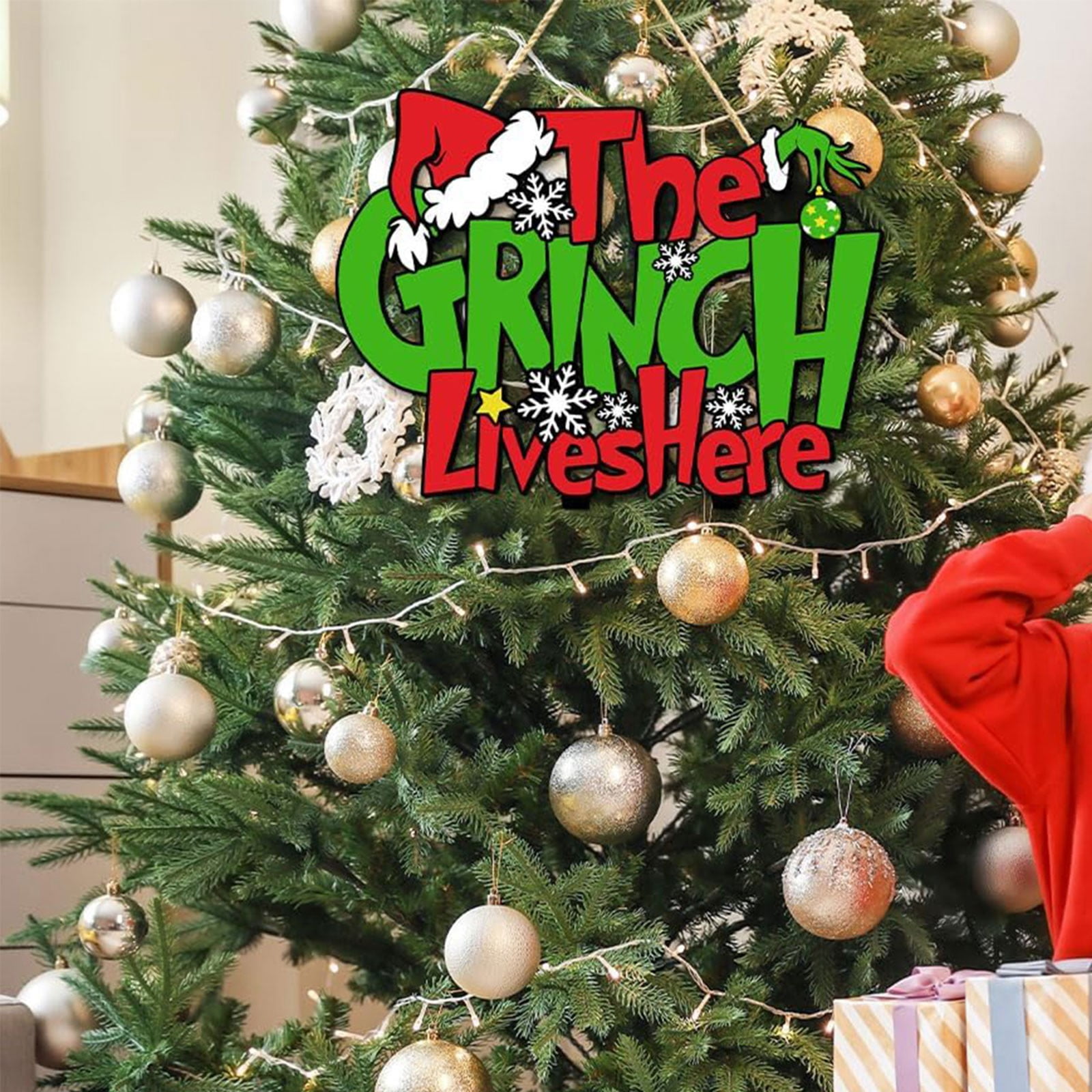 Cyinyin Grinch Wooden Front Door Decor, Merry Christmas, Door Hanger ...