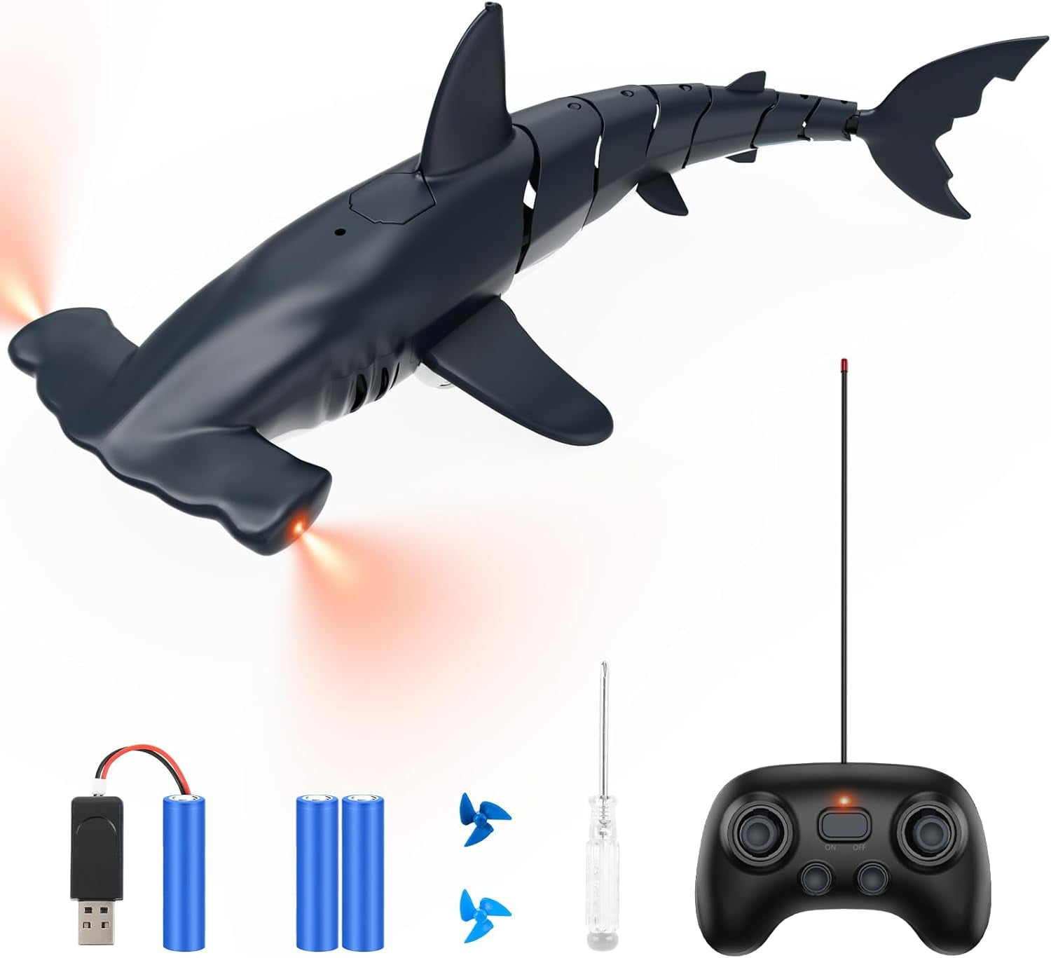 Cyinyin Hammerhead Shark Remote Control Boat 2.4 G, Swimming Pool Water ...