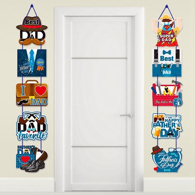 Cyinyin Happy Fathers Day Door Banner - Large 9.6x10 Inch | Happy ...