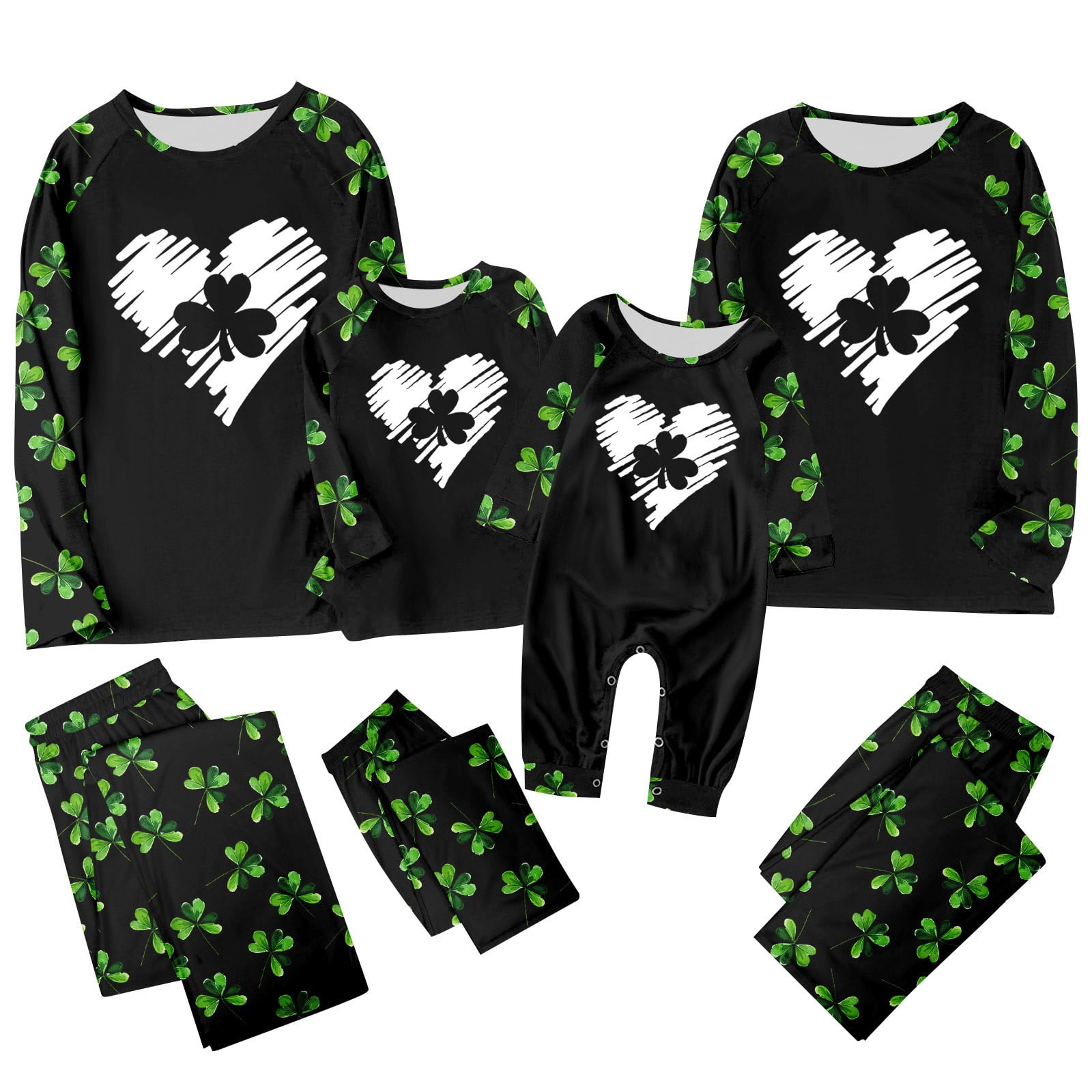 Cyinyin Holiday 2-Piece Snug Fit Cotton Pajamas St Patrick Day Family ...