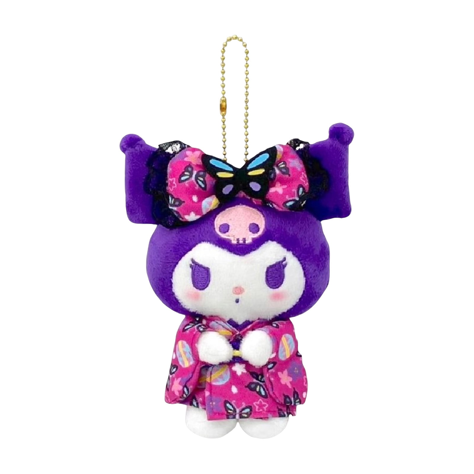 Cyinyin Kuromi Plush Dolls, 5.9 Inch Kawaii Kuromi Plush Keychain ...