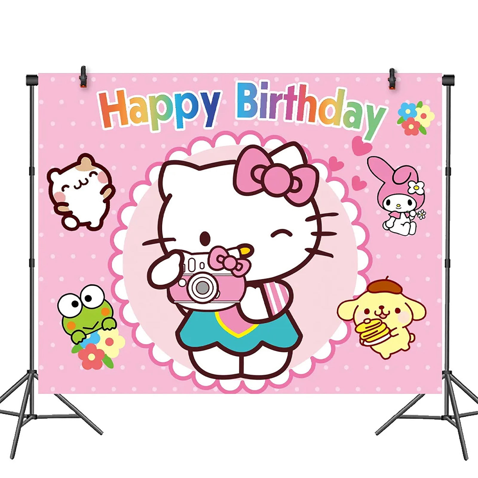 Cyinyin Lovely Kitty Birthday Decorations Banner for Kids, Happy ...