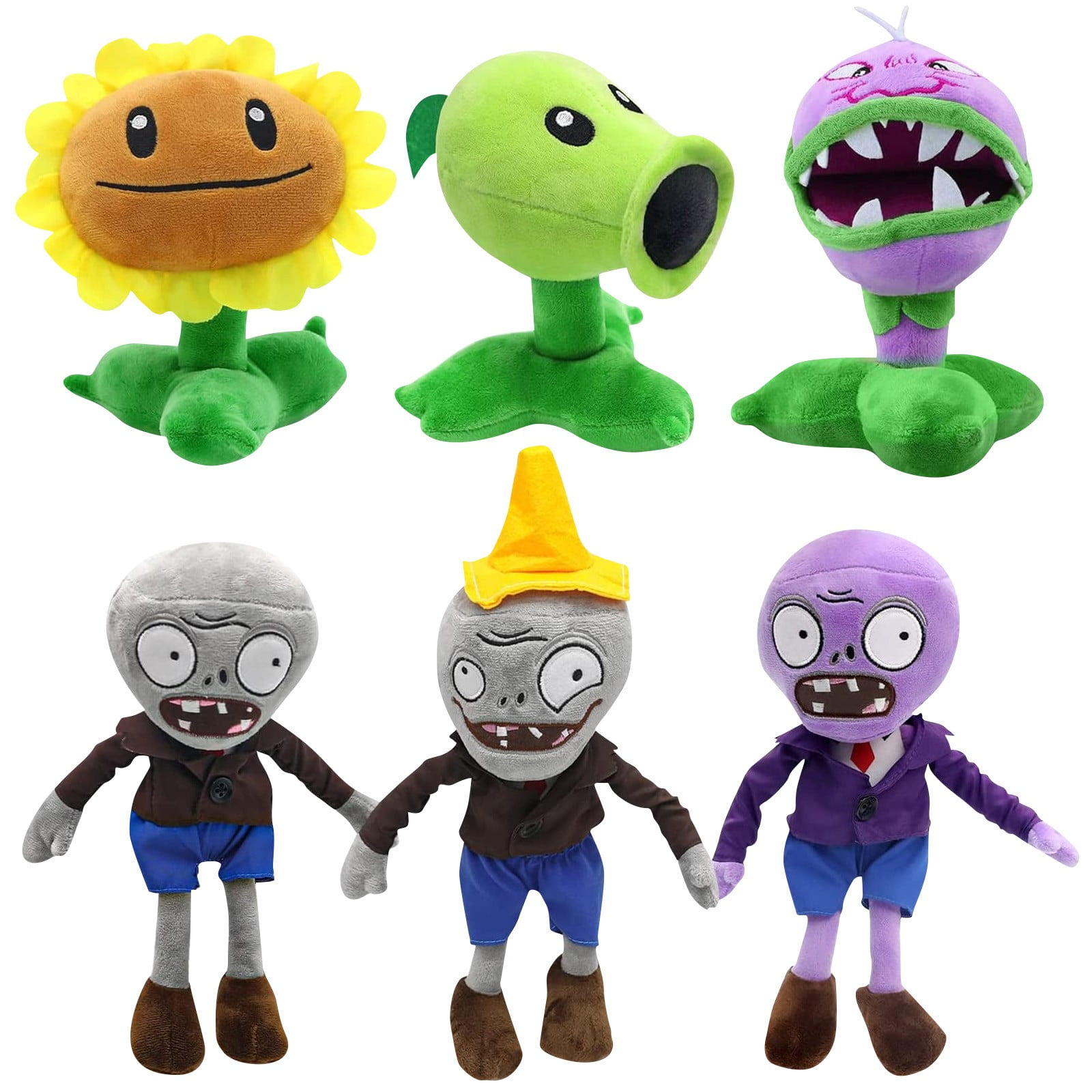 Cyinyin Plant VS Zombies Toys 6 Pcs Plants VS Zombies Plush Toys ...