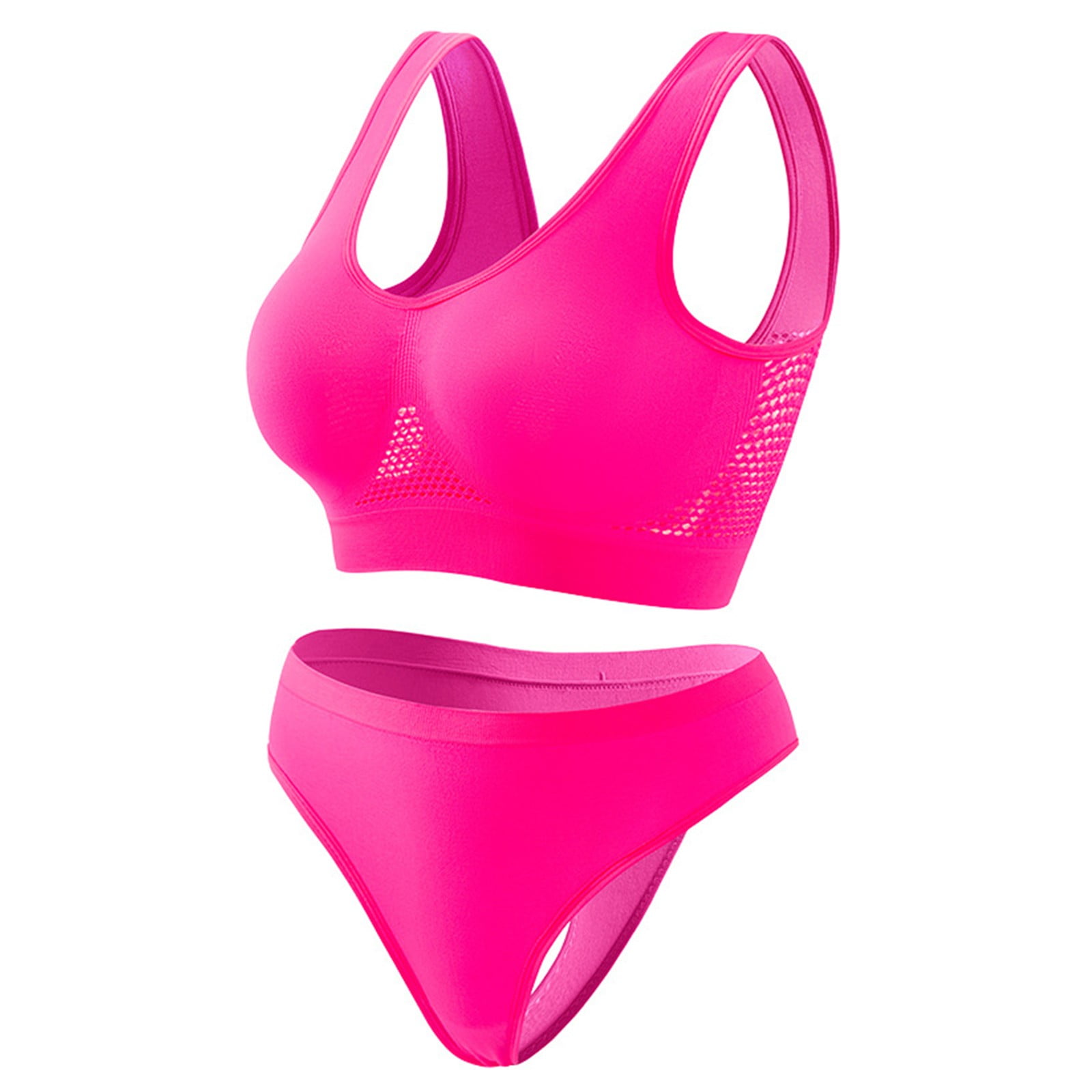 Cyinyin Plus Size Bras for Women Set Lingerie Hollow Out Sports Bras ...