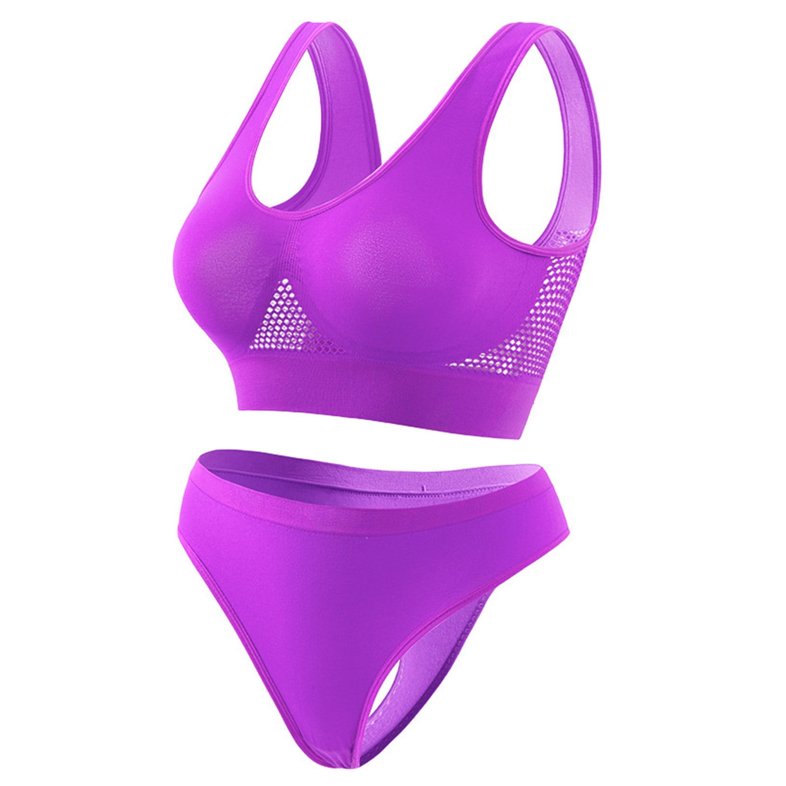 Cyinyin Plus Size Bras For Women Set Lingerie Hollow Out Sports Bras