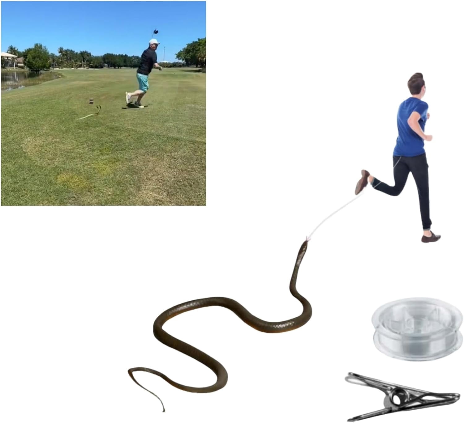 Pranks For Adults Realistic 1.2m Rubber Snake Prank Kit With Clip ...