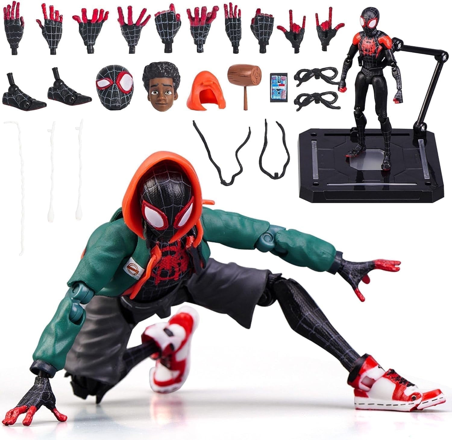 Cyinyin Spider Superhero Action Figure , Into The Spider-Verse Miles ...