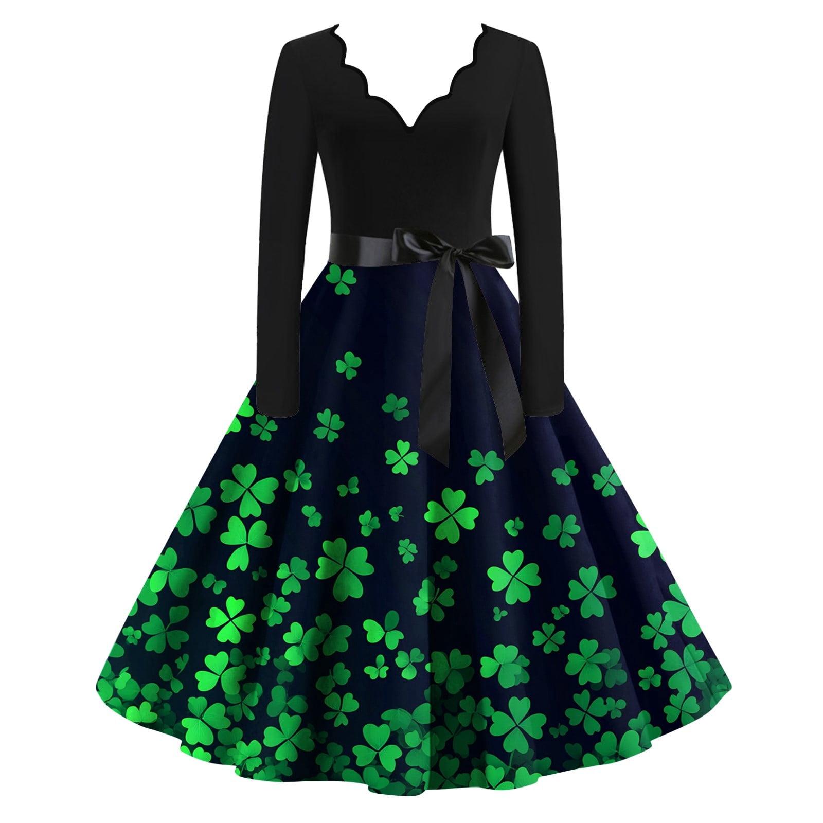 Cyinyin St Patrick V Neck Swing Skirt The Swing for Fall Winter A Line ...