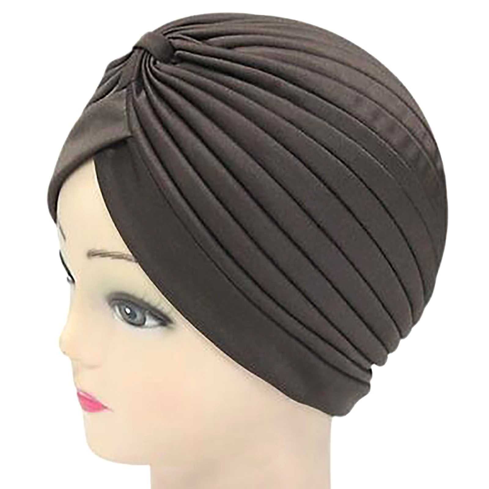 Cyinyin Women's Stretch Velvet Twist Pleasted Hair Wrap Turban Hat ...