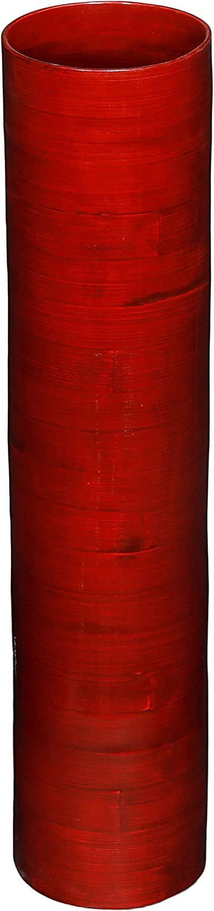 Cylinder Bamboo Floor Vase 25- Inch Mahogany Red - Tall Vase Home for ...