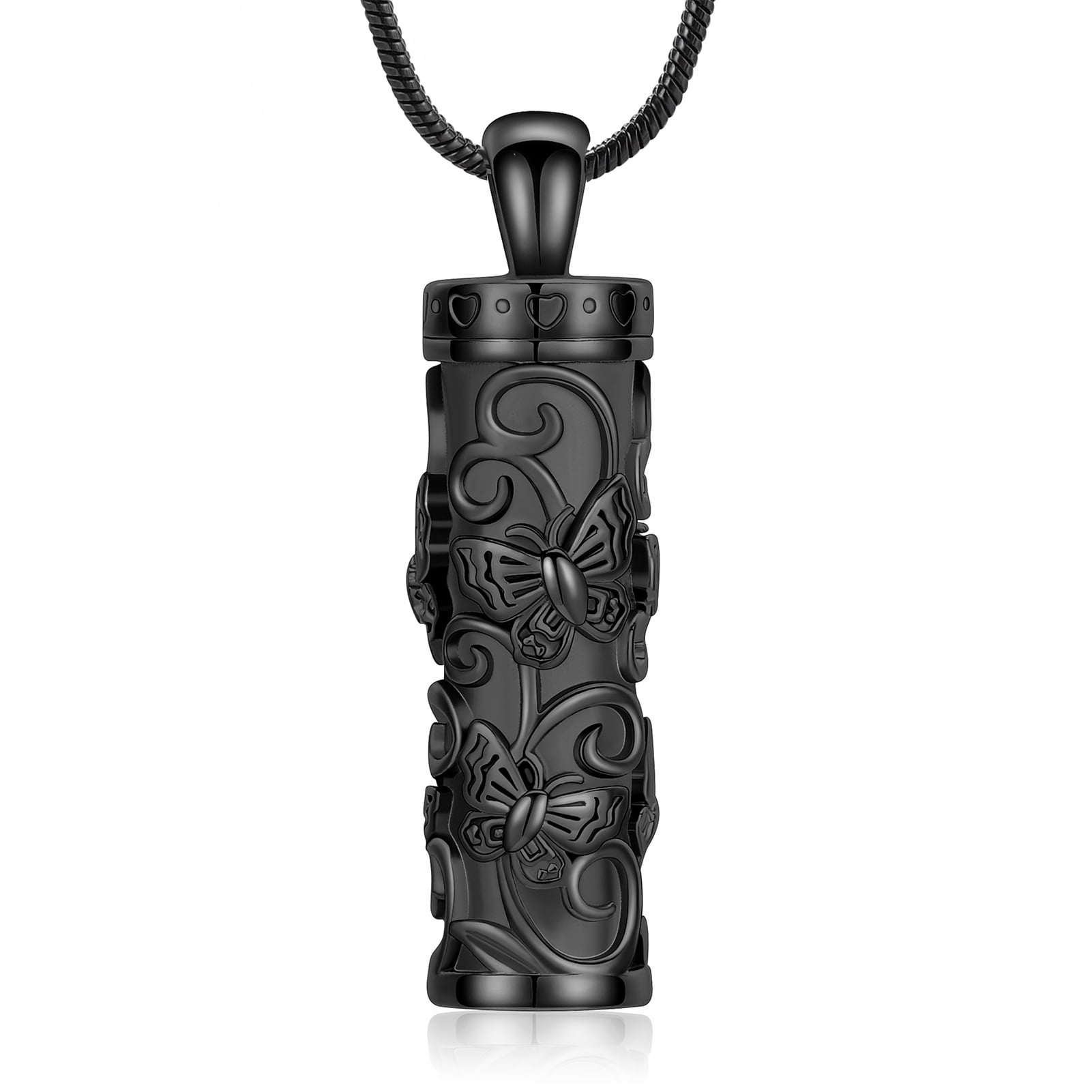 Cylinder Butterfly Urn Ashes Necklace for Women Men Cremation Jewelry ...
