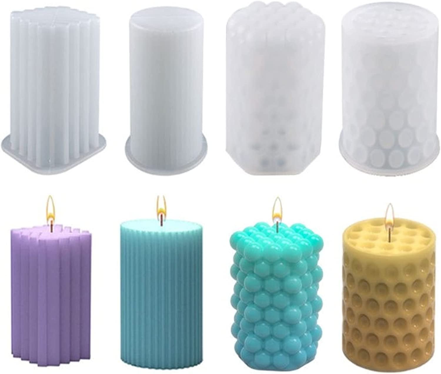 Cylinder Candle Molds,Candle Molds Cylinder Light Resin Mold for Making ...