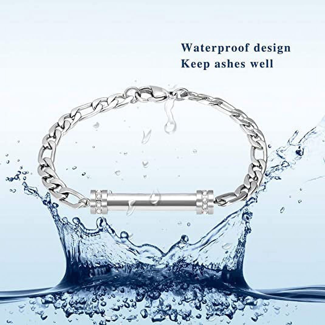 Cylinder Cremation Bracelet for Ashes Adjustable Manmade Braided ...