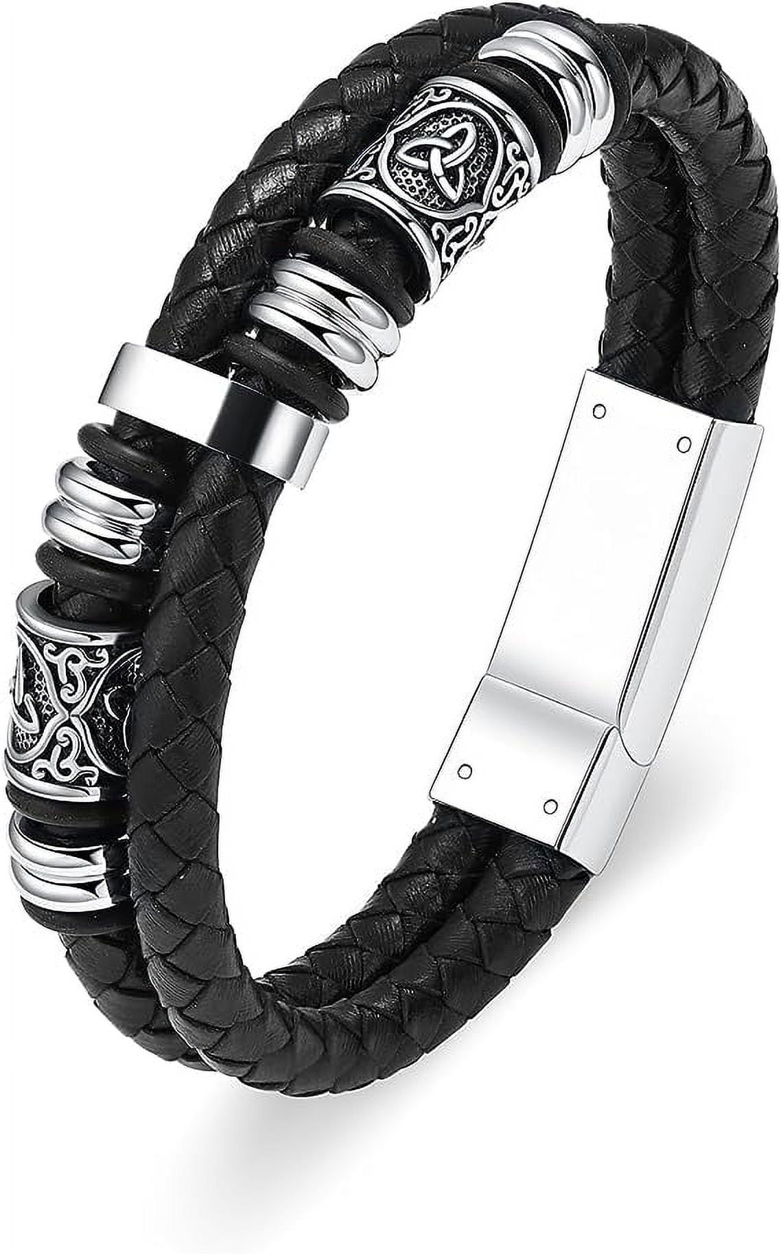 Cylinder Cremation Urn Bracelet for Ashes Genuine Leather Memorial Ash ...