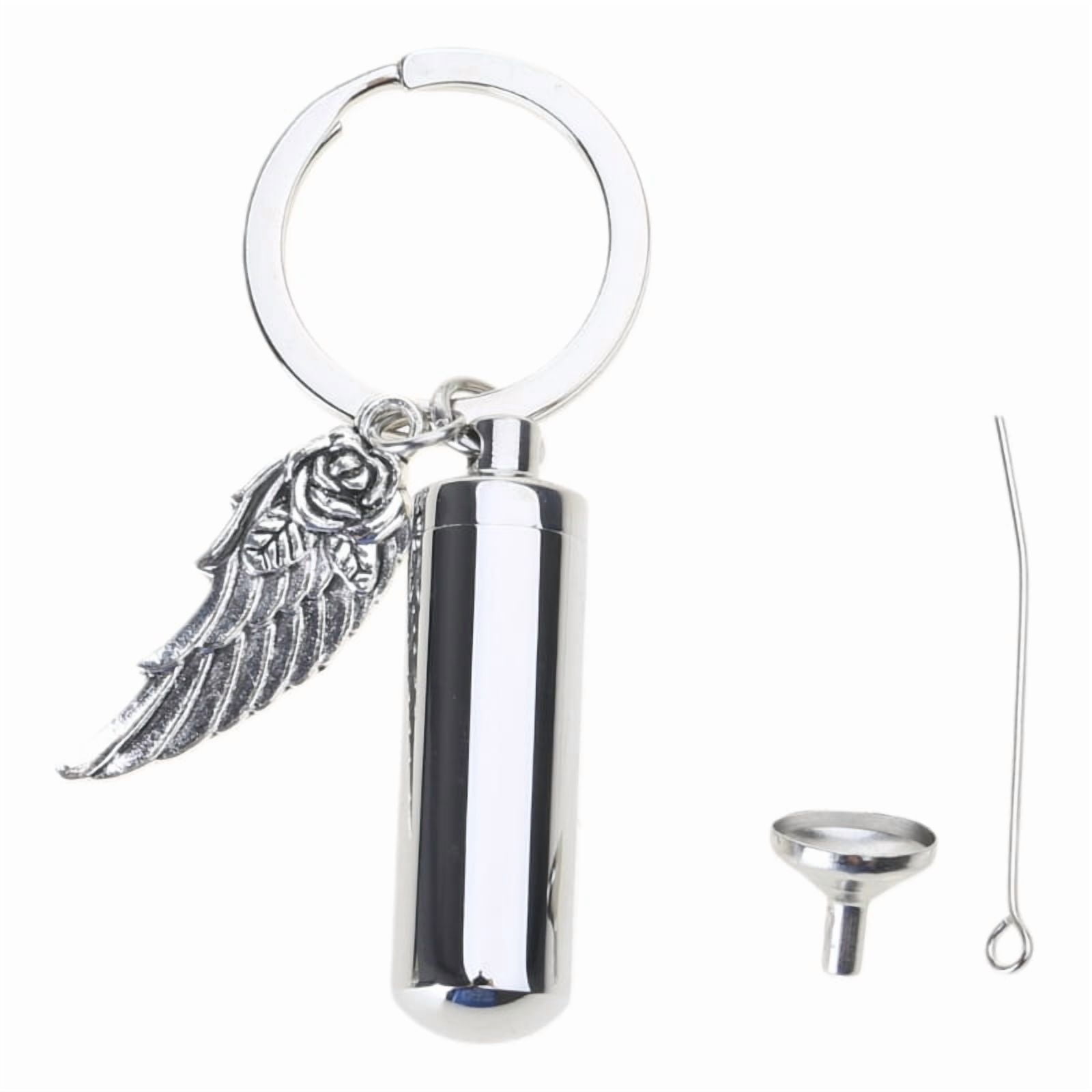 Cylinder Cremation Urn Keychain for Ashes Memorial Keepsake Pendant ...