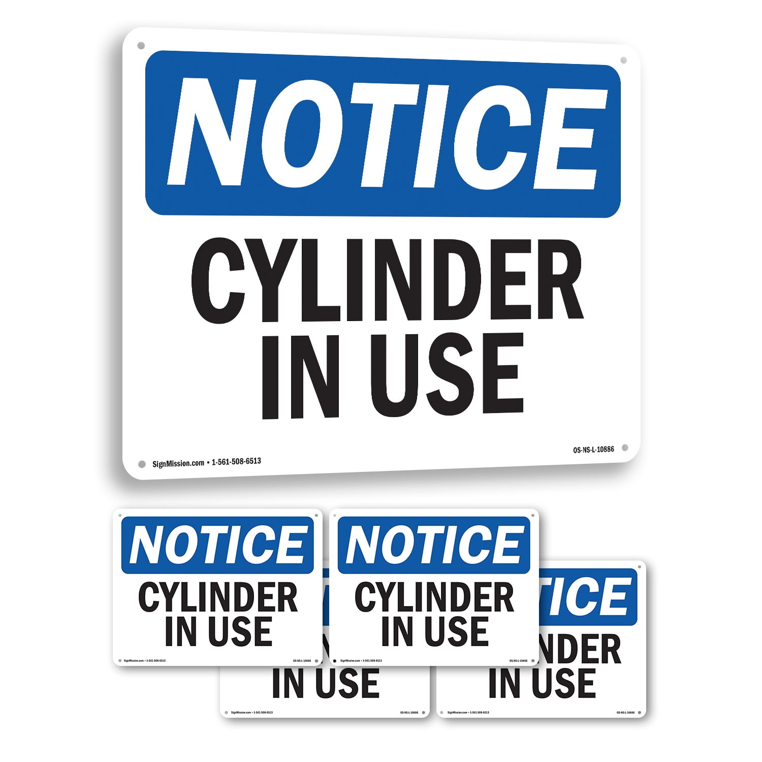 Cylinder In Use OSHA Notice Rigid Plastic Sign 24 Inch x 18 Inch - 5 ...