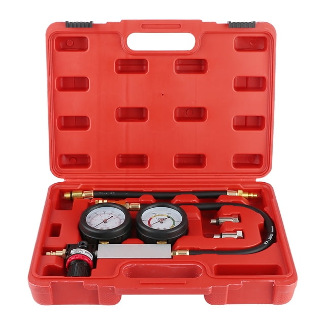 Cylinder Leak Tester Double Pressure Gauge Compression Leakage Detector ...
