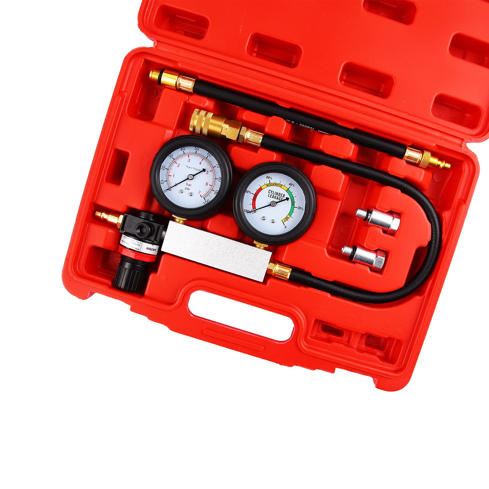 Cylinder Leak Down Tester Engine Compression Diagnosis Tester Kit Dual ...