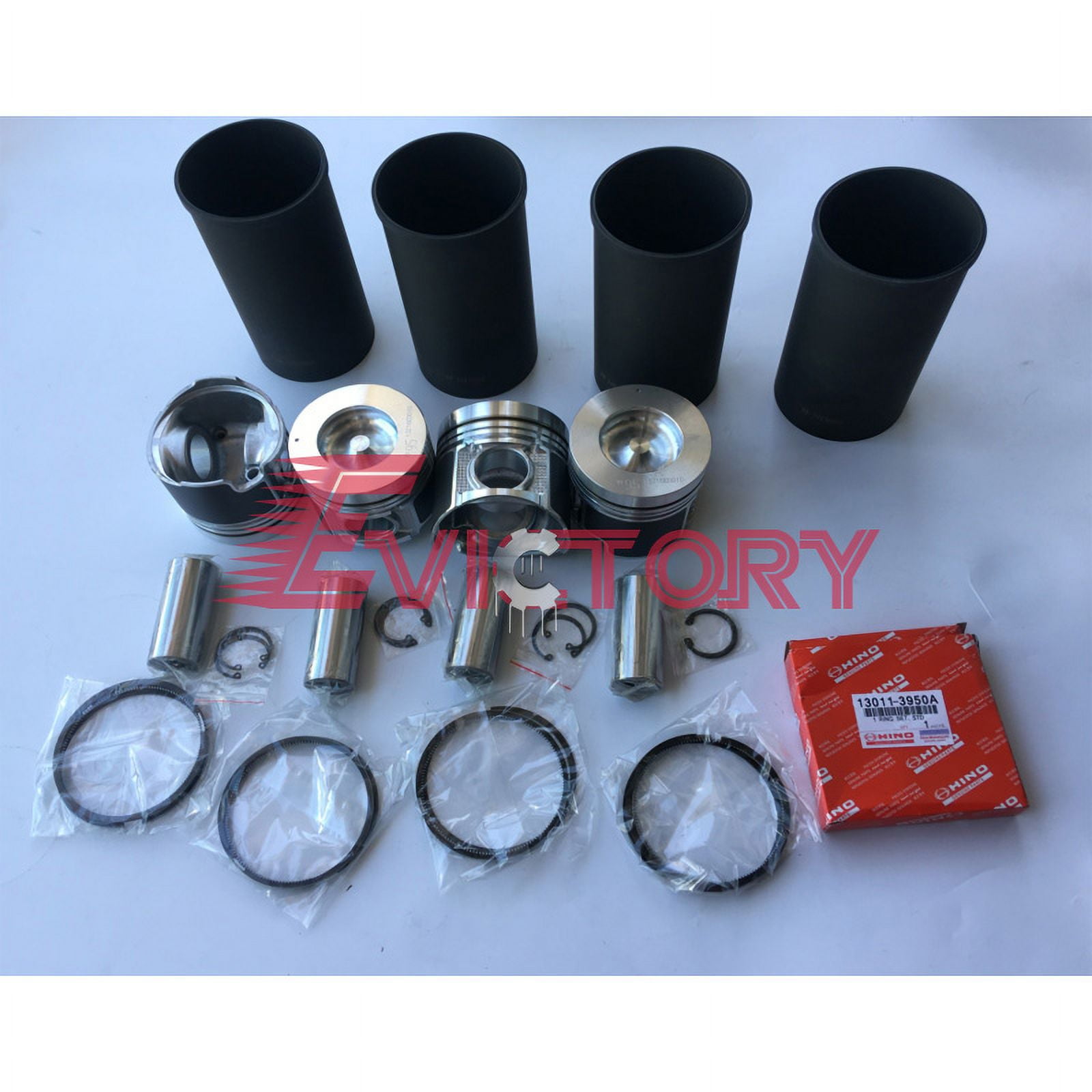 Cylinder Liner Kit - for Hino N04C engine overhaul piston and piston ...
