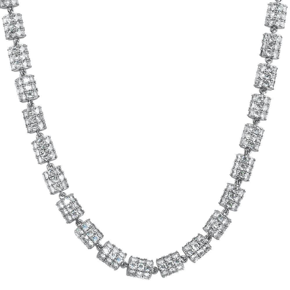 Cylinder Link 360 Iced Out CZ Hip Hop Bling Bling Chain - Walmart.com