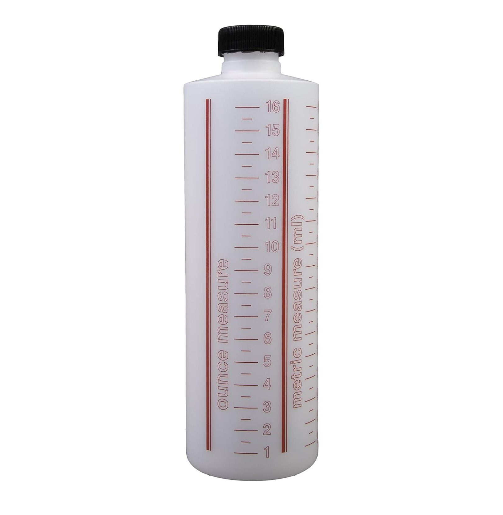 Cylinder Measure Bottle with , HDPE, Natural, 16oz, 12 Piece Natural W ...