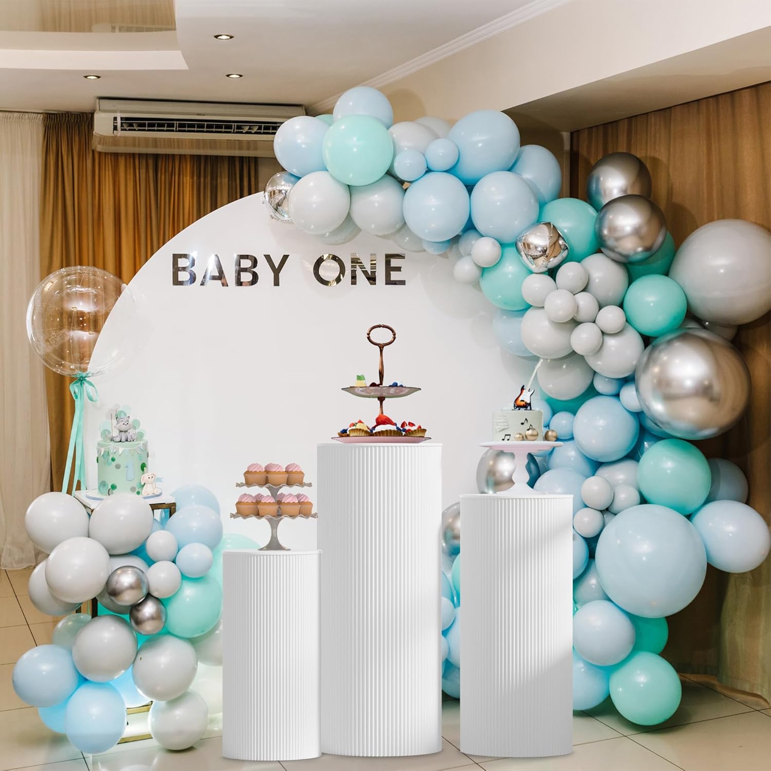 Cylinder Pedestal Stands for Parties 3Pcs Round Cylinder Stand for ...