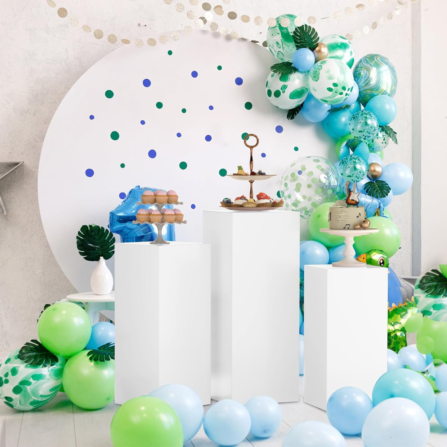 Cylinder Pedestal Stands for Party 3Pcs Metal Cylinder Stands for ...