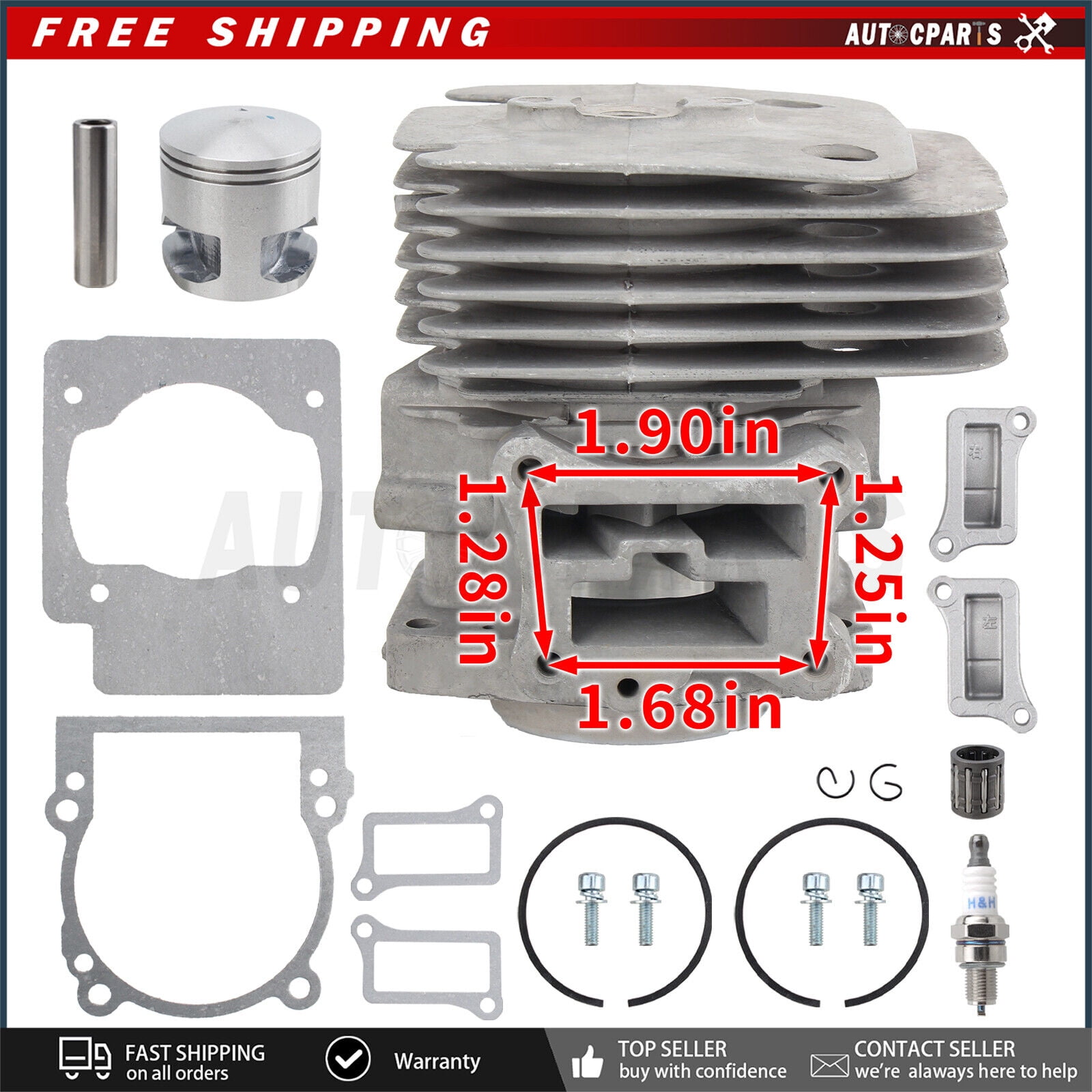 Cylinder Piston Kit For RedMax EBZ6500 EBZ6500RH EBZ7500 EBZ7500RH ...