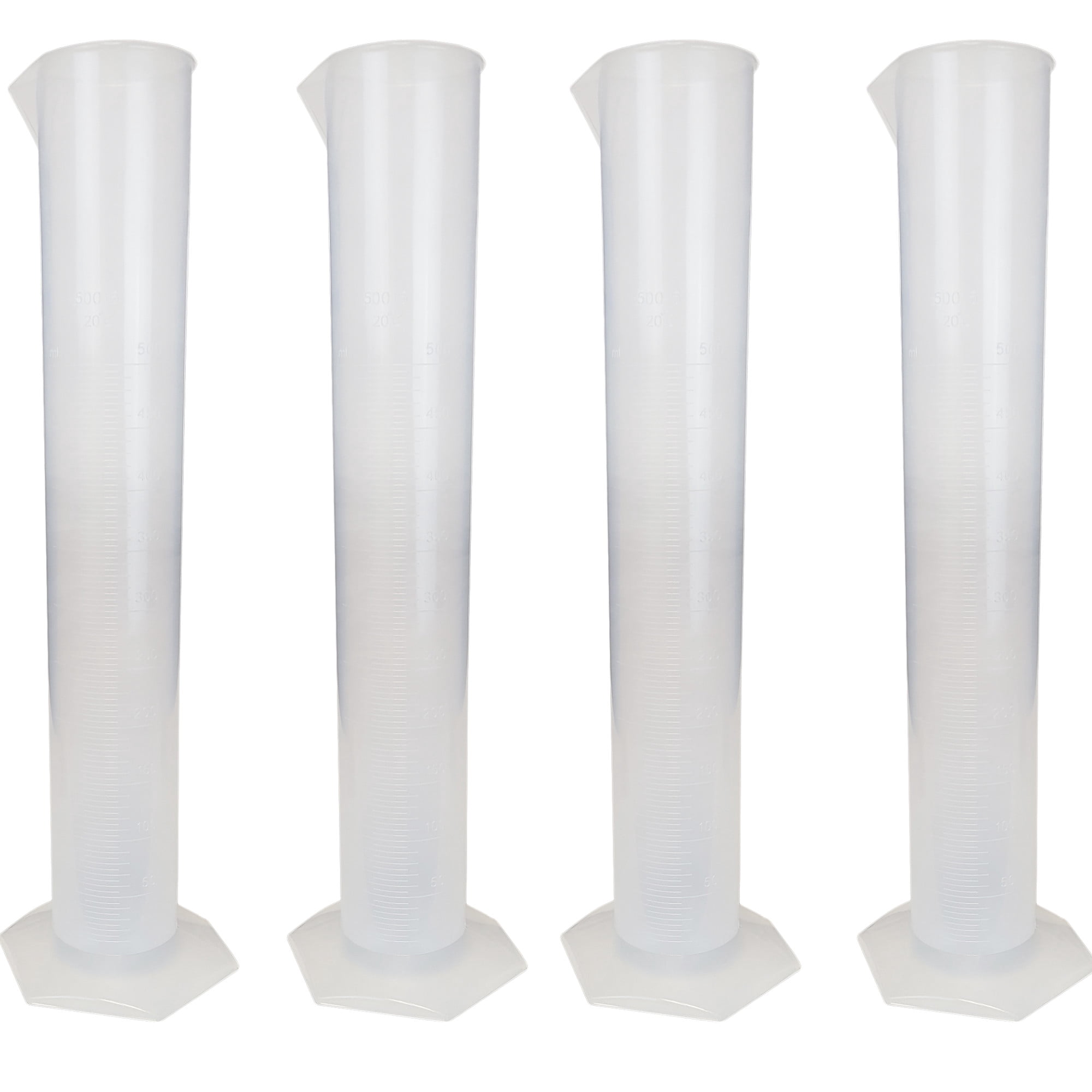 Cylinder Polypropylene Graduated with Hex Base, 500ml Capacity. Pack of ...