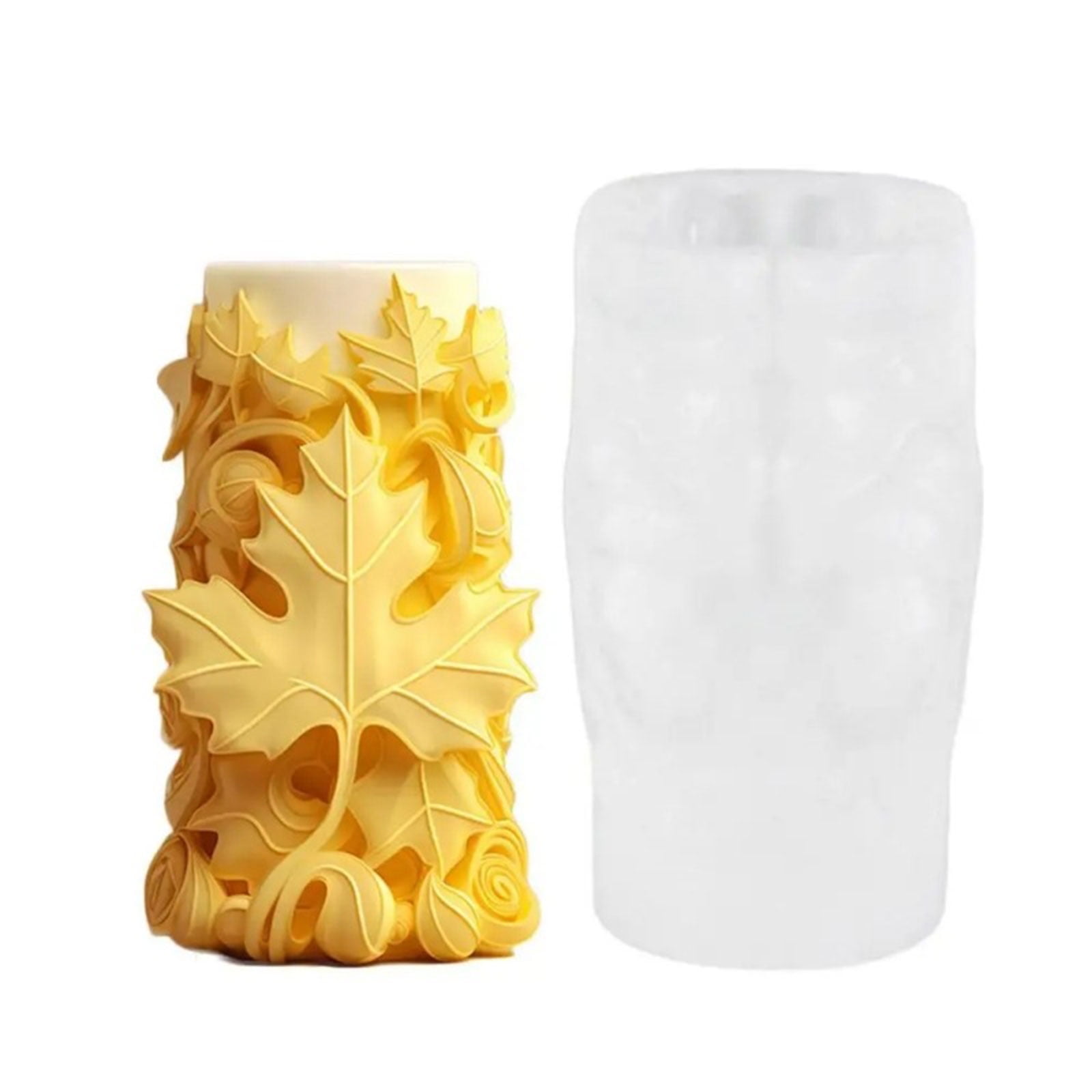 Cylinder SIlicones Molds for Making Leaf Embossed Molds for Epoxy Resin ...