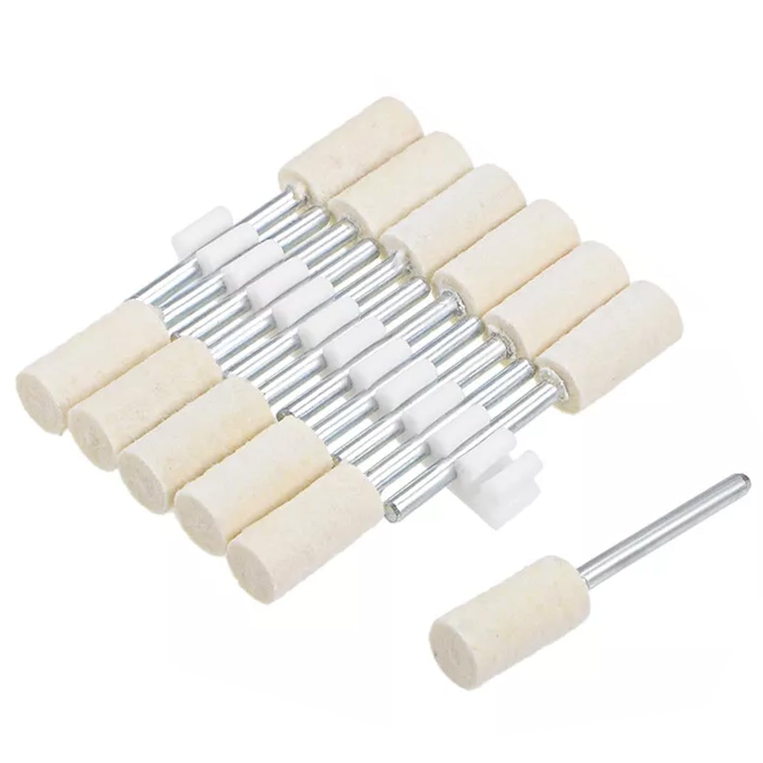 Cylinder Shape Polishing Buffing Wheels, Wool Felt Mounted Mandrel ...