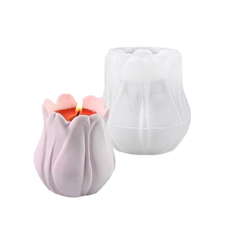 Cylinder Shaped Candlestick Silicone Mold Candle Base Mould Decorative ...
