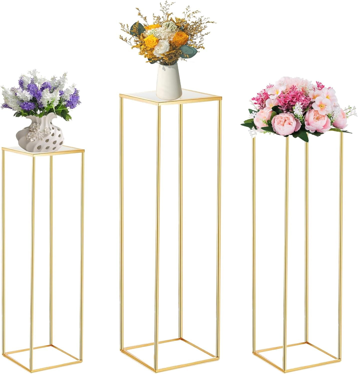 Cylinder Stands for Party, 3PCS Square Cylinder Pedestal Stand, Para ...