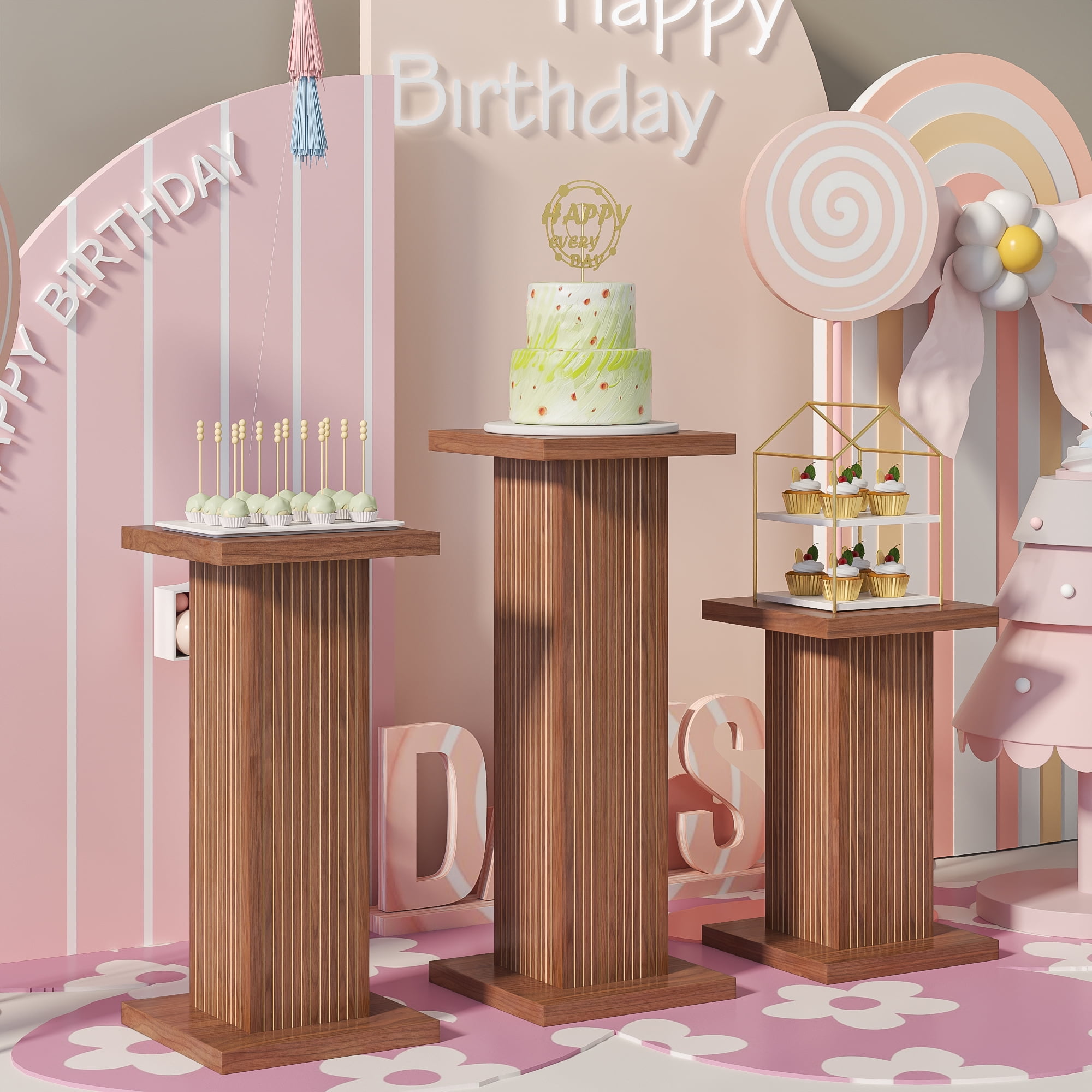 Cylinder Stands for Party, Round Cylinder Pedestals Display, Ornament ...